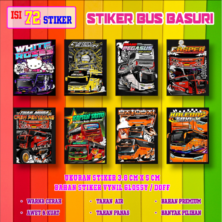 VIRAL stiker bus basuri isi 72 stiker | white roses cherry blossom ...