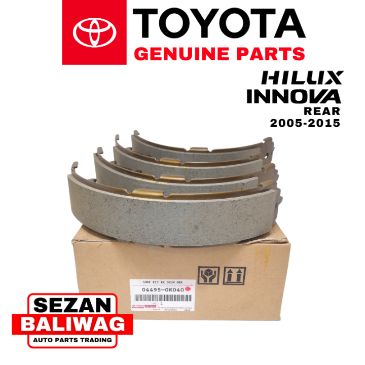 ORIGINAL TOYOTA BRAKE SHOE KIT INNOVA HILUX 2005-2015 04495-0K040 ...