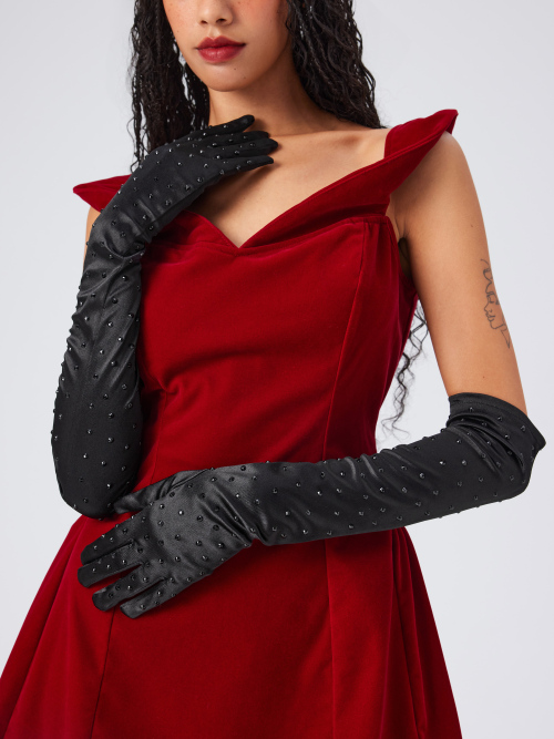 Cider RHINESTONE SATIN LONG GLOVES | Lazada PH