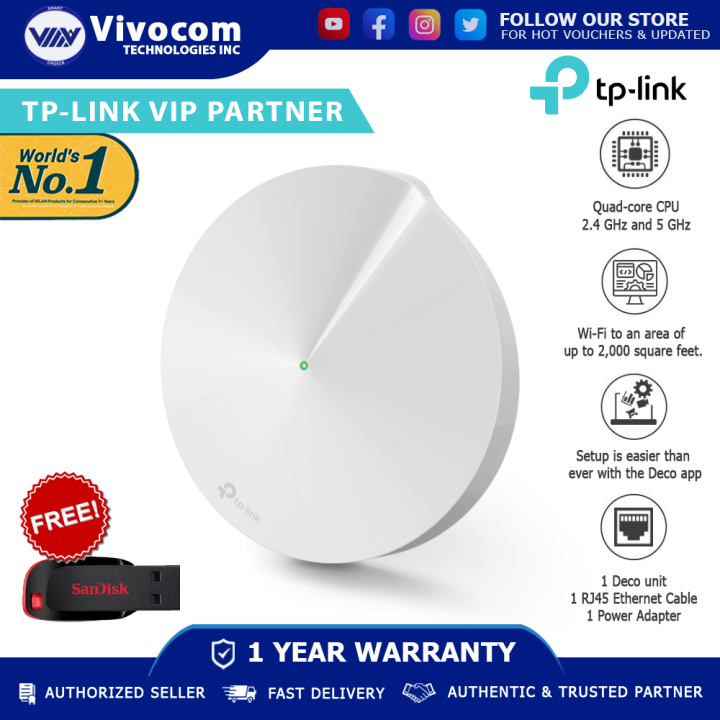 TP-LINK Deco M5 AC1300 Whole-Home Mesh Wi-Fi Router System (Single Unit ...