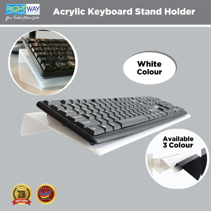 White Acrylic Computer Keyboard Stand for Easy Ergonomic Typing, Office ...