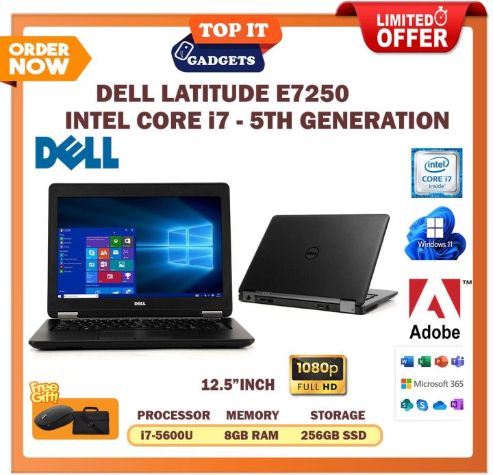 DELL LATITUDE E7250 ULTRABOOK DESIGN BUSINESS LAPTOP INTEL CORE i7 5TH ...