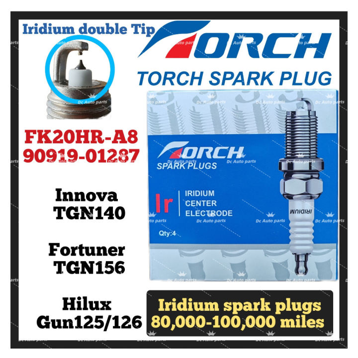 ORIGINAL TORCH IRIDIUM SPARK PLUG TOYOTA TGN140 FORTUNER TGN156 HILUX ...