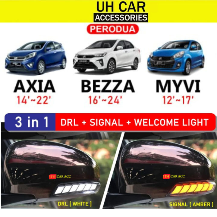 Perodua Myvi AXIA BEZZA Dragon Scale Side Mirror Smoke Led With Signal ...