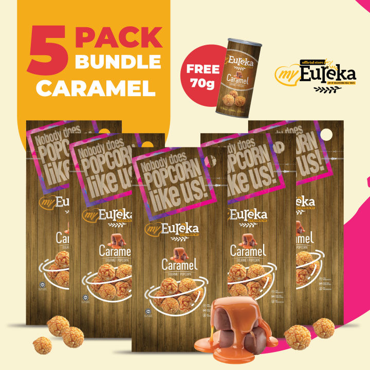 [5 Packs] Eureka Popcorn 140g Pack FREE 1x Caramel Paper Can 70g | Lazada