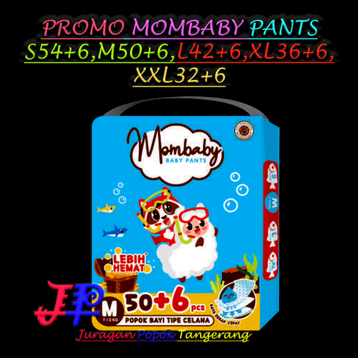 PROMO MOMBABY PANTS DIAPERS M50+6 | Lazada Indonesia