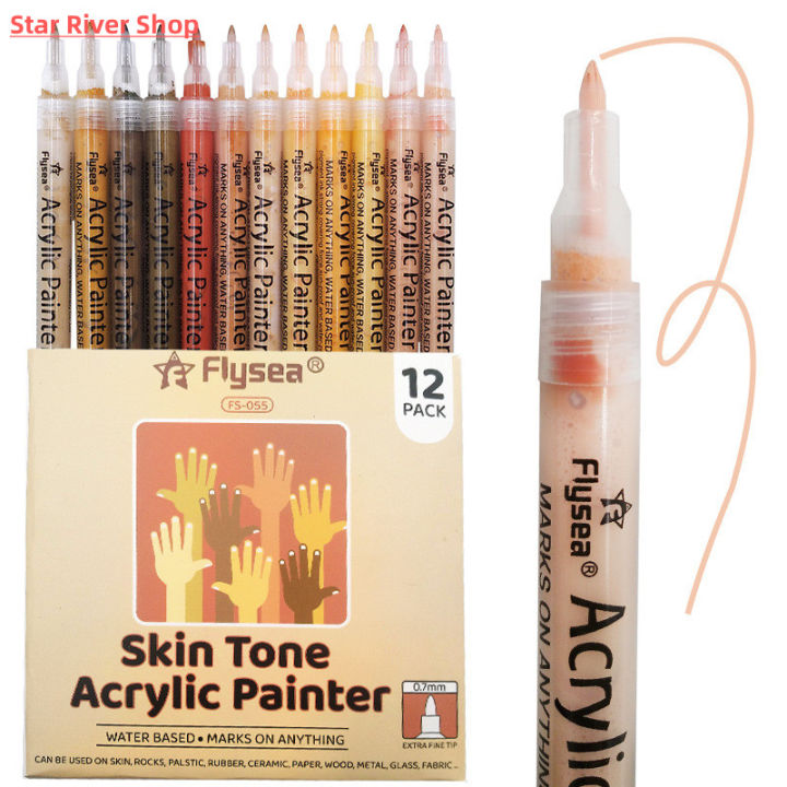 New Acrylic Marker Skin Color Water-based Pen Body Paint Gra | Lazada PH