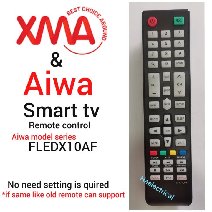 XMA / AIWA LED Smart TV Remote Control (OEM) ALED32D01UM LE32D01UM ...