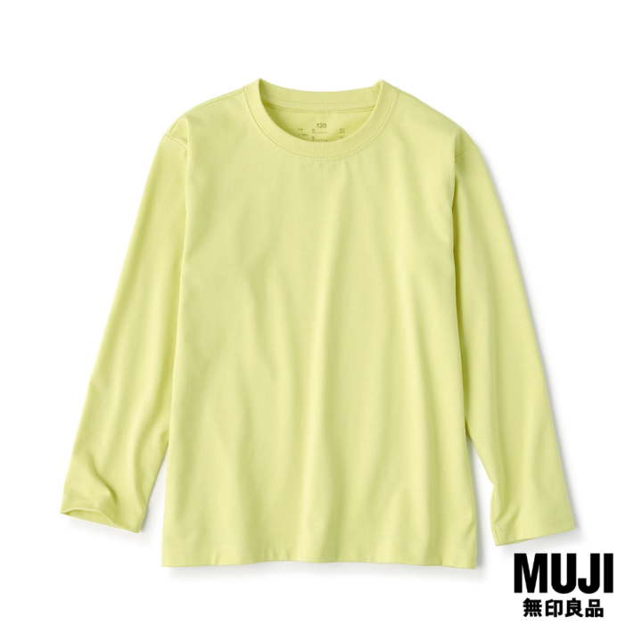 มูจิ เสื้อยืดคอกลมแขนยาว เด็ก - MUJI Crew Necks Long Sleeve T-Shirt (Kids 110-150) | Lazada.co.th