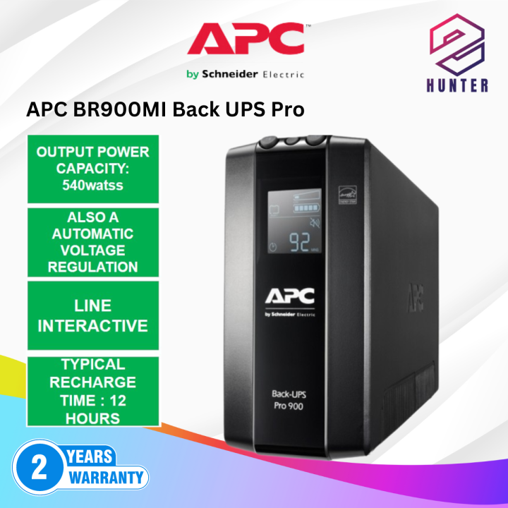 APC BR900MI Back UPS Pro BR 900VA, 6 Outlets, AVR, LCD Interface | Lazada
