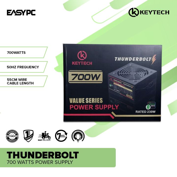 EasyPC | Keytech Thunderbolt 750 / 750 / 800 Watts Power Supply Units ...