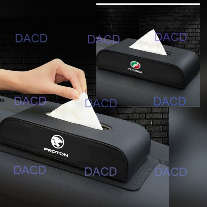 leather car tissue box holder proton perodua | Lazada