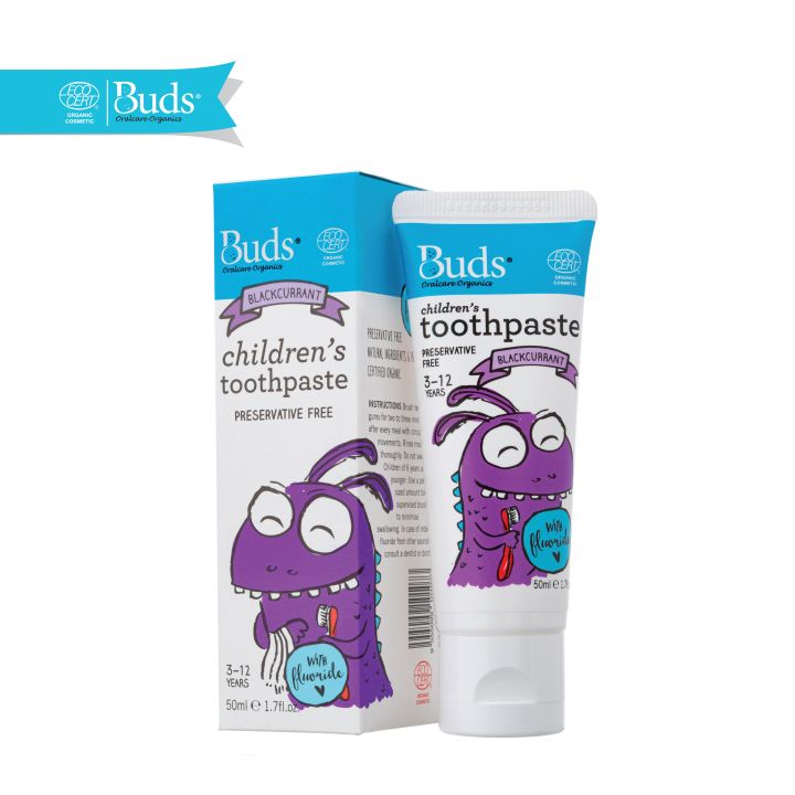 BOO Children's Toothpaste with Fluoride - Blackcurrant (50ml) | Lazada