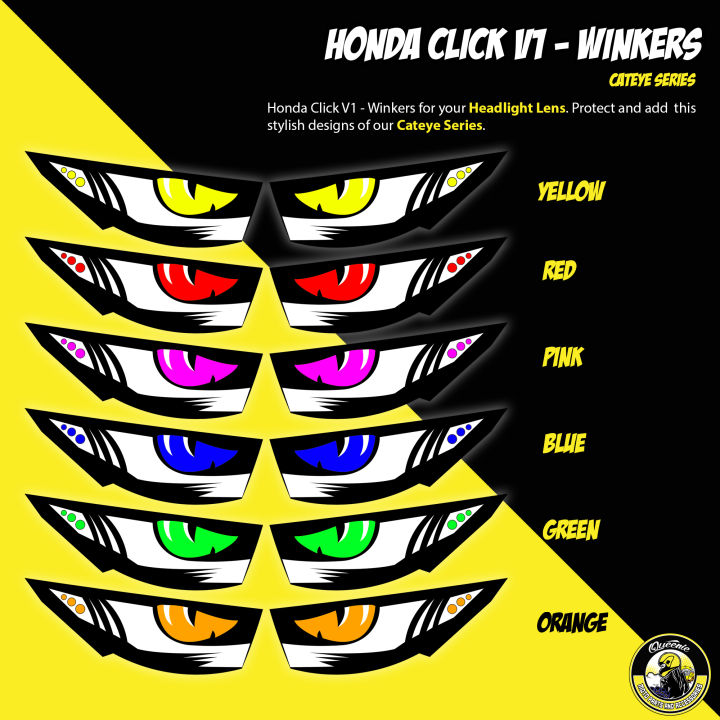 Honda Click V1 Headlight Lens Winker Eyes Decals - Cateye Series ...