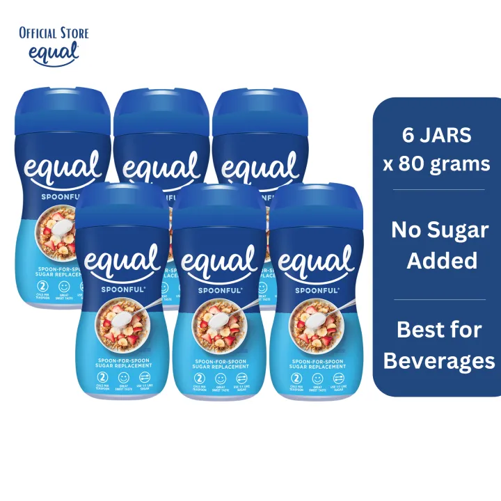 Equal Spoonful 80g x 6 - Sweetener, Sugar Replacement Sweetener , Sugar Substitute, Zero Calorie ...