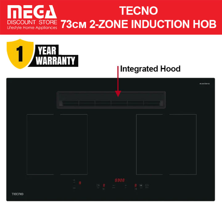 TECNO TIR-7320-PS 73CM 2-ZONE INDUCTION HOB WITH BUILT-IN HOOD | Lazada ...