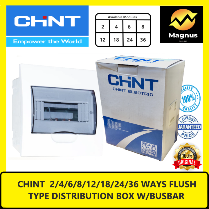 CHINT Flush Type Panel Board Box with Busbar 2 / 4 / 6 / 8 / 12 / 18 ...
