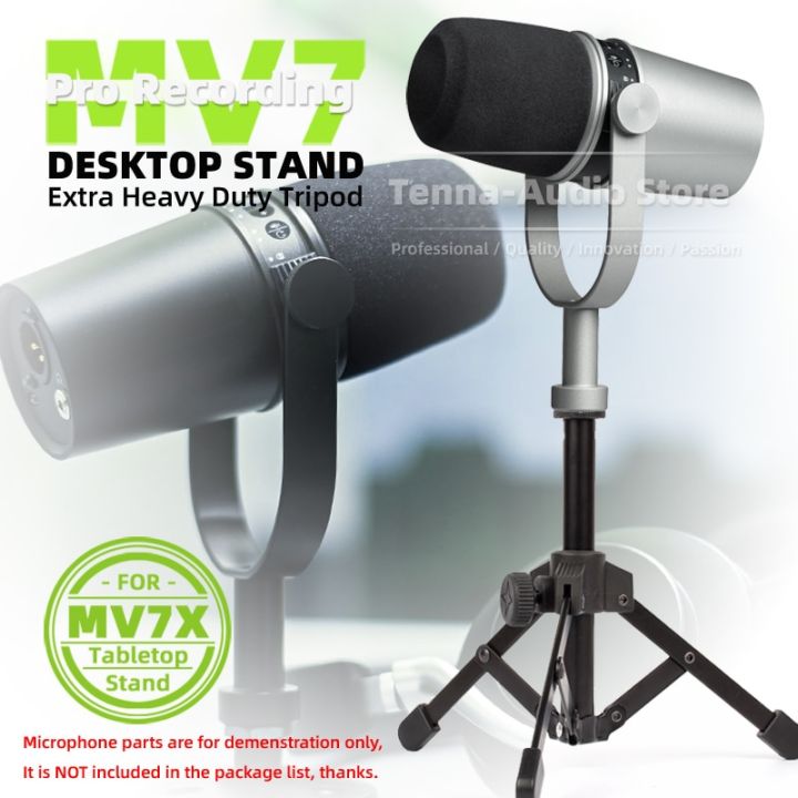 สำหรับ SHURE MV7 MV 7 MV7X X ขาตั้งไมโครโฟนขาตั้งโต๊ะพับเก็บได้ไมค์บูม ...