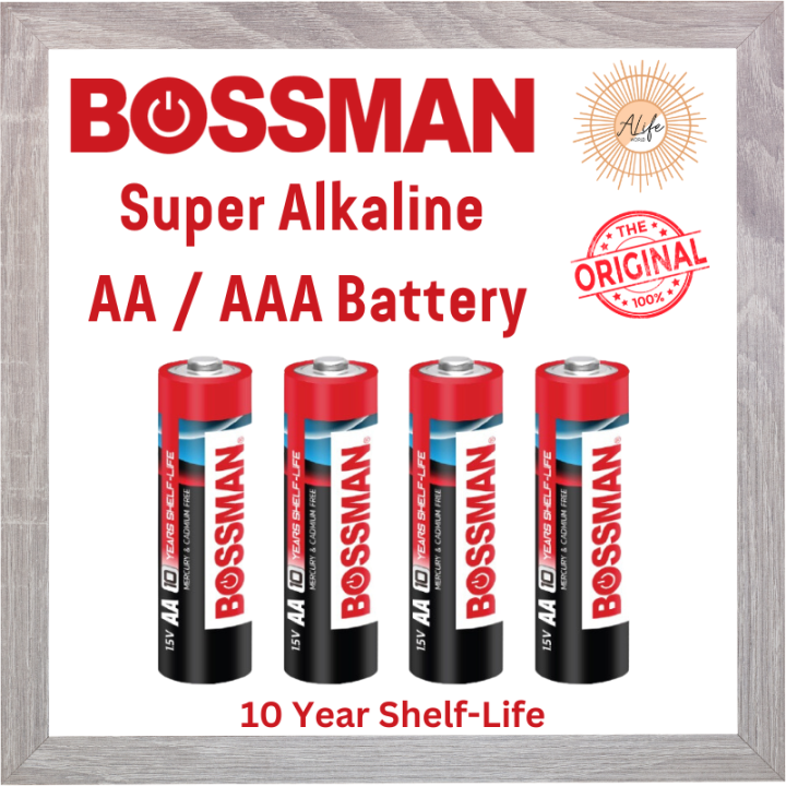 ALife World BOSSMAN 4pcs High Quality 1.5V Super Alkaline AA or AAA ...
