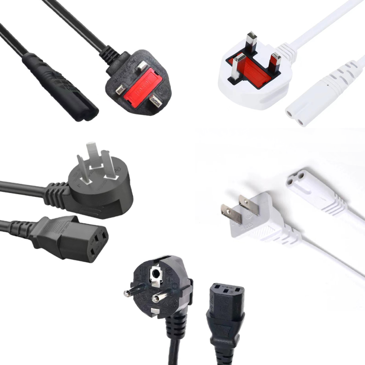 UK/US/EU/AU Cable Computer EU Power Cable European Type F Adapter Plug ...