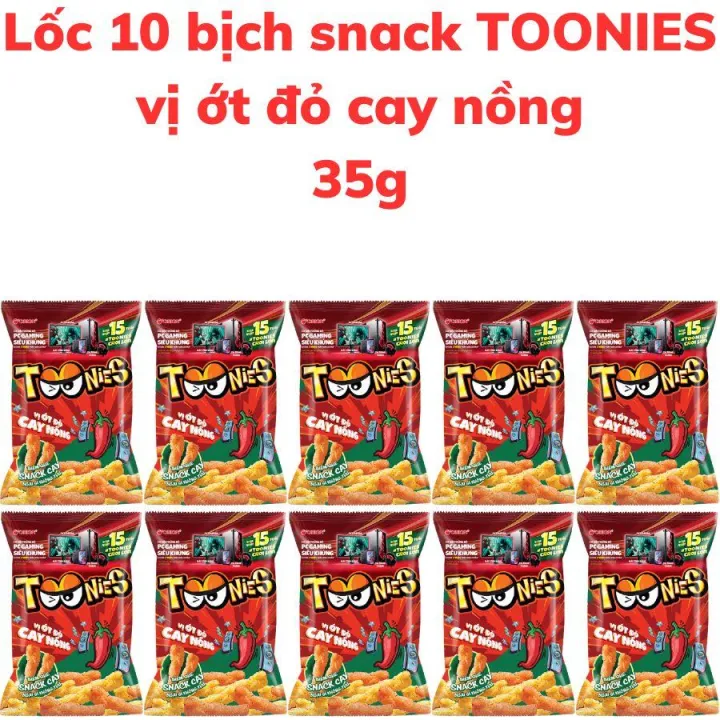 Bánh snack TOONIES vị ớt đỏ cay nồng bịch 35g | Lazada.vn