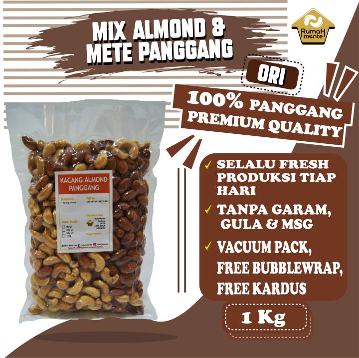 TRAIL MIX KACANG MEDE PANGGANG KACANG ALMOND PANGGANG 1KG (CEMILAN ...