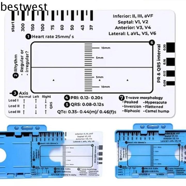 BESTWEST Interpretation ECG 7 Step Ruler Card Clear Portable Pocket Ecg ...