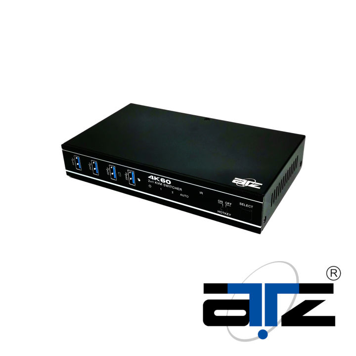 ATZ 2 ports HDMI v2.0 4K60 + USB Type C + PD Charging, USB 3.0 KVM Switcher w/IR, RS232, 2 Port ...