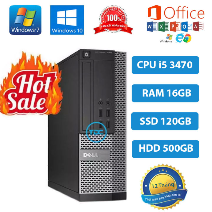 Case máy tính đồng bộ DELL Cấu hình Core i5 3470 ram 16GB ổ cứng SSD ...