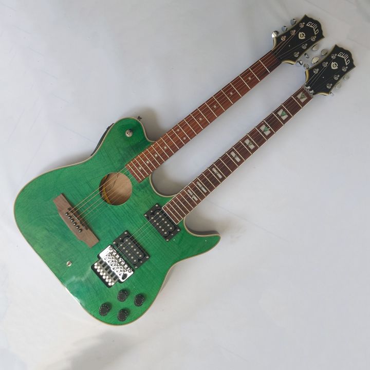 Guild Crossroads Doubleneck Acoustic Electric Guitar EQ-7545R 4-Band EQ ...