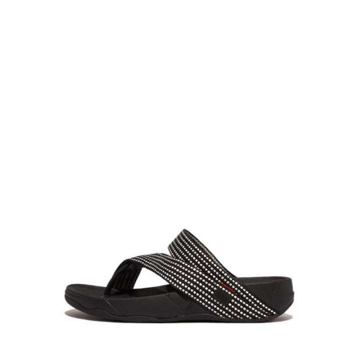 FITFLOP SLING MENS DOTTED-WEAVE TOE-POST SANDALS - BLACK MIX | Lazada PH