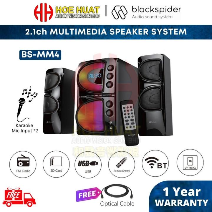 Black Spider 2.1ch Multimedia Bluetooth Speaker Home Theater System FM ...