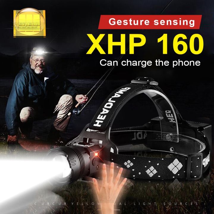 XHP160ที่มีประสิทธิภาพเป็นพิเศษไฟฉายคาดศีรษะ Led XHP100ไฟฉายรัดศีรษะที่ ...
