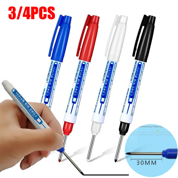 4/3Pcs 30mm Long Head Markers Deep Hole Marker Pens Writing Tool for ...