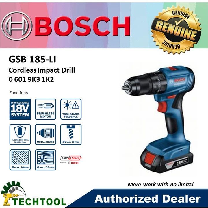 Bosch Cordless Impact Drill GSB 185-LI | Lazada PH