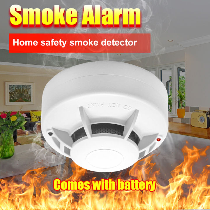 Smoke Detector Fire Alarm Battery Operated Portable Independent Alarm ...