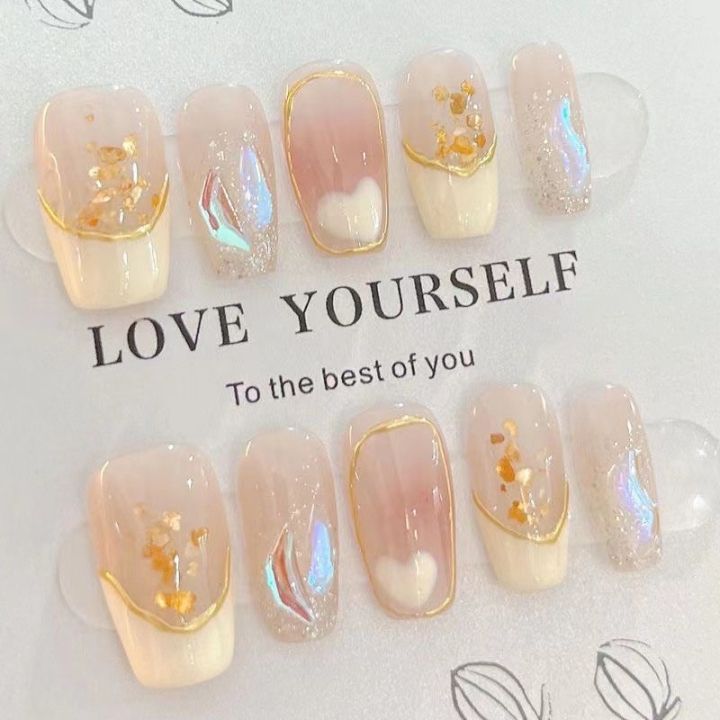 Handmade Nails Wear Short ins Nail Stickers Art Wearable tiktok Nail ...