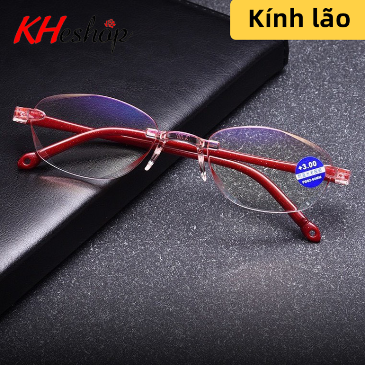 Kính lão thời trang nữ, tròng cắt cạnh , gọng dẻo bền đẹp màu hồng ...