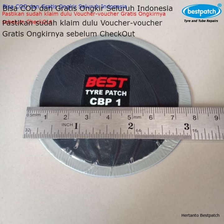 Tip Top Bestpatch CBP1 - Karet Tambal Ban Luar Bias - Ukuran 65mm Eceran Per 5 Biji / Lembar ...
