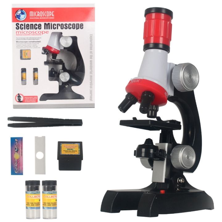 Children Hd 1200X Microscope Kit Science Experiment Teaching Aid ...