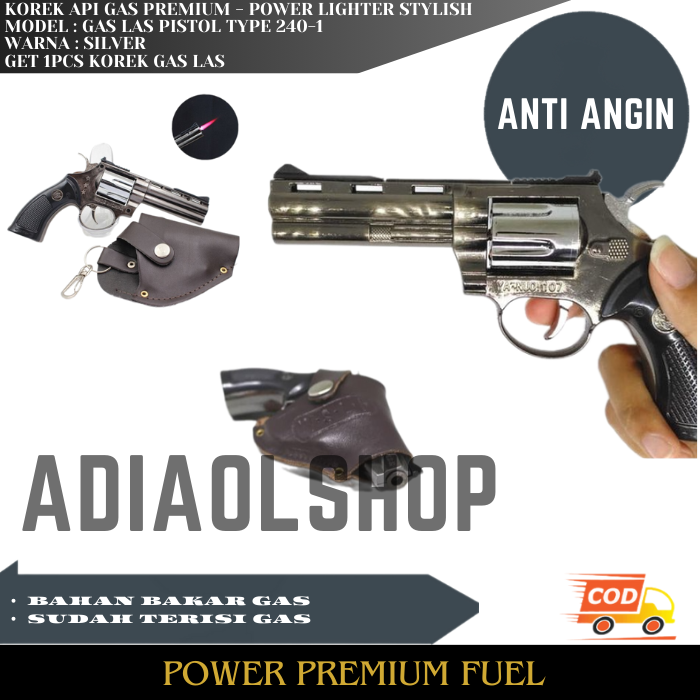 Korek Api Pistol Revolver Sudah Termasuk Sarung Isi Gas Tokai Ritzon ...