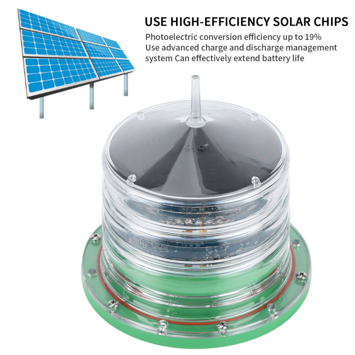 Aramox Barge Safety Beacon Light IP68 Waterproof Solar Ship Beacon ...