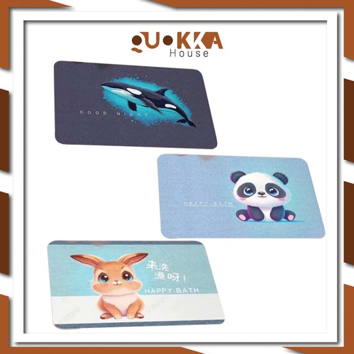 QUOKKA Anti-Slip Cute Animal Bathroom Map Water Absorption And Quick ...