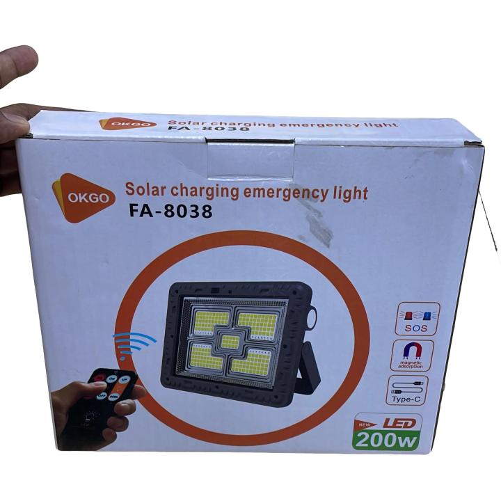 Solar charging emergency light fa-8038 original 200w | Lazada