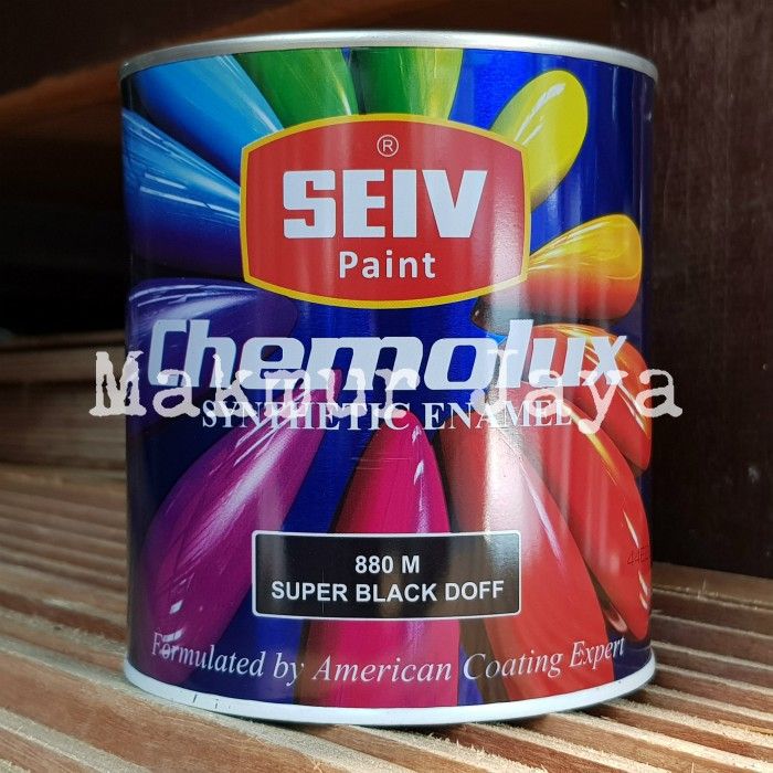 SEIV CHEMOLUX HITAM CAT BESI KAYU SUPER BLACK DOFF 880M-Hosebuild ...