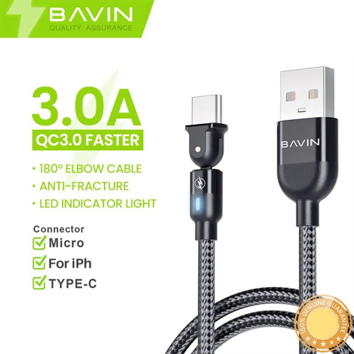 BAVIN CB224 3.0A Charging Data Cable Qualcomm Fast Support 180 ...
