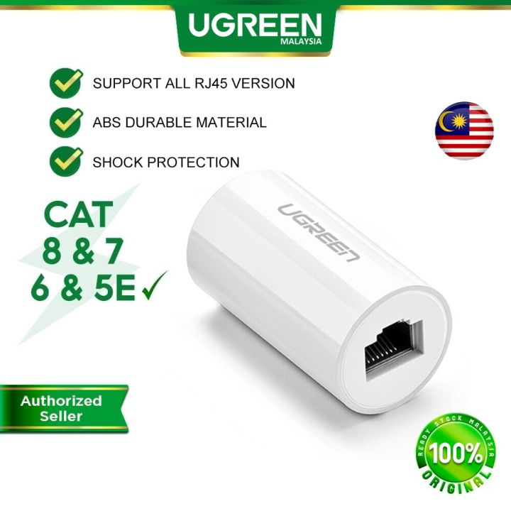 UGREEN RJ45 Ethernet Adapter Extender 8P8C Cat7 / Cat6 Female to Female Anti-Thunder RJ45 ...