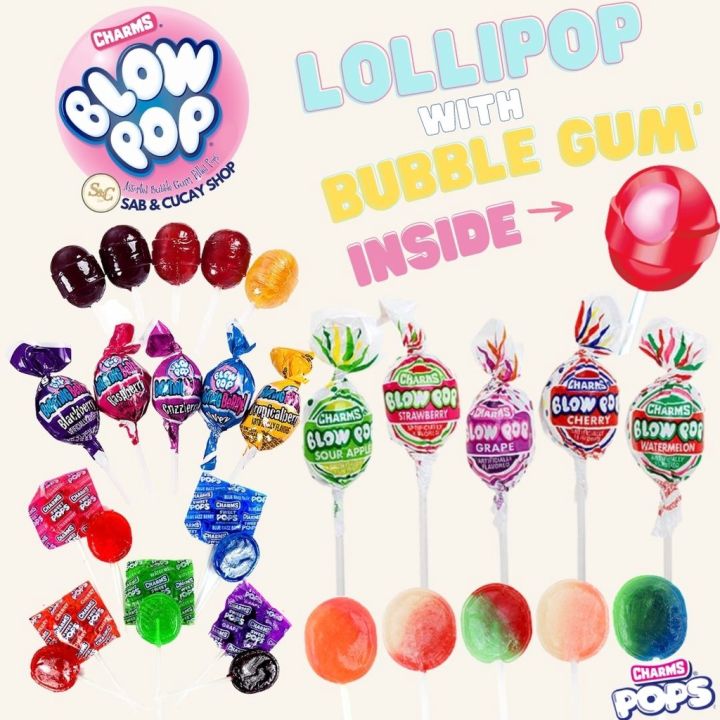 Charms Blow Pop Assorted and Limited Edition Flavors Bubble Gum ...