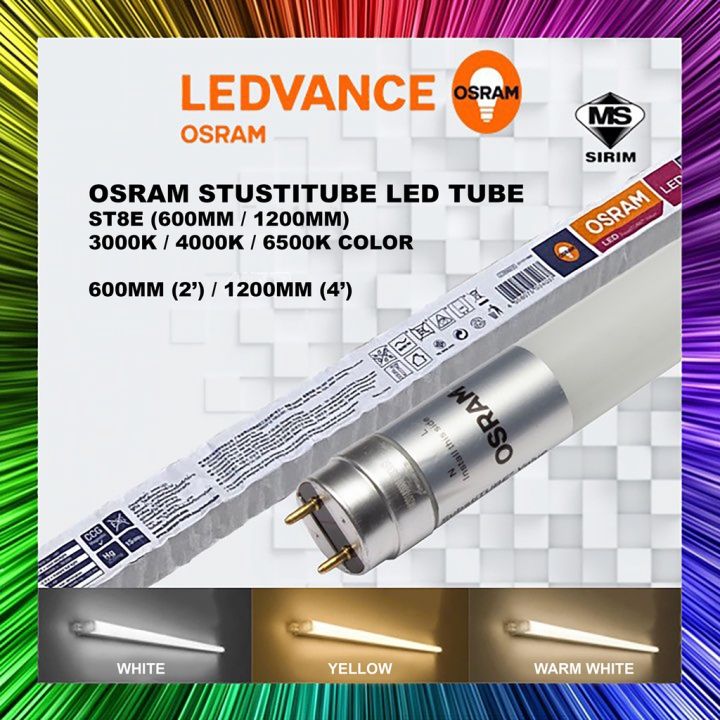 OSRAM LED TUBE T8 *BY BOX* (600MM 2FT/ 1200MM 4 FT) 10/20W | Lazada