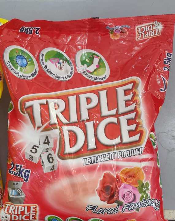 TRIPLE DICE 2.5kg Detergent Powder Floral | Lazada